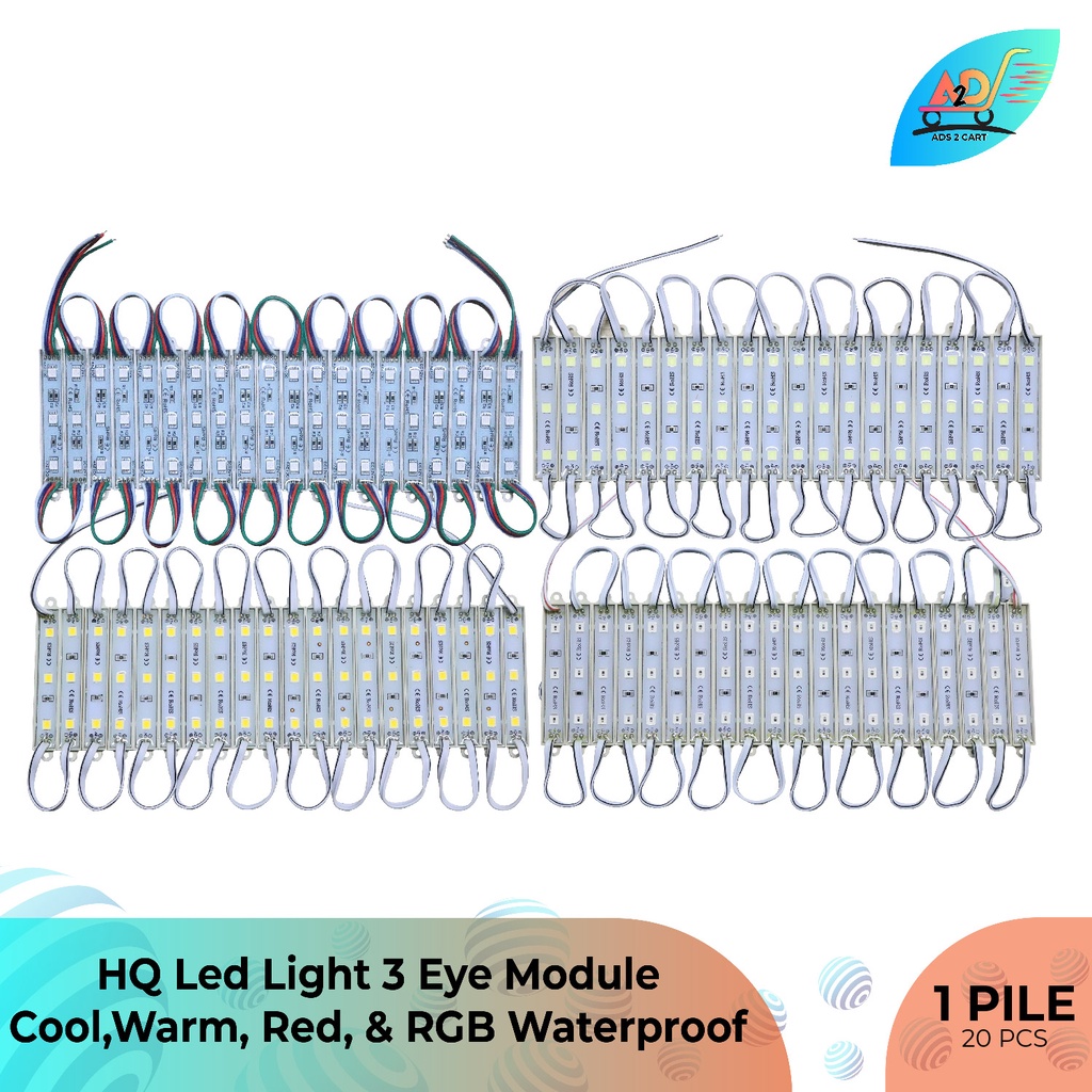 ADS HQ Led Light Big 3 Eye Module Cool ,Warm, Red, & RGB Waterproof 0 ...