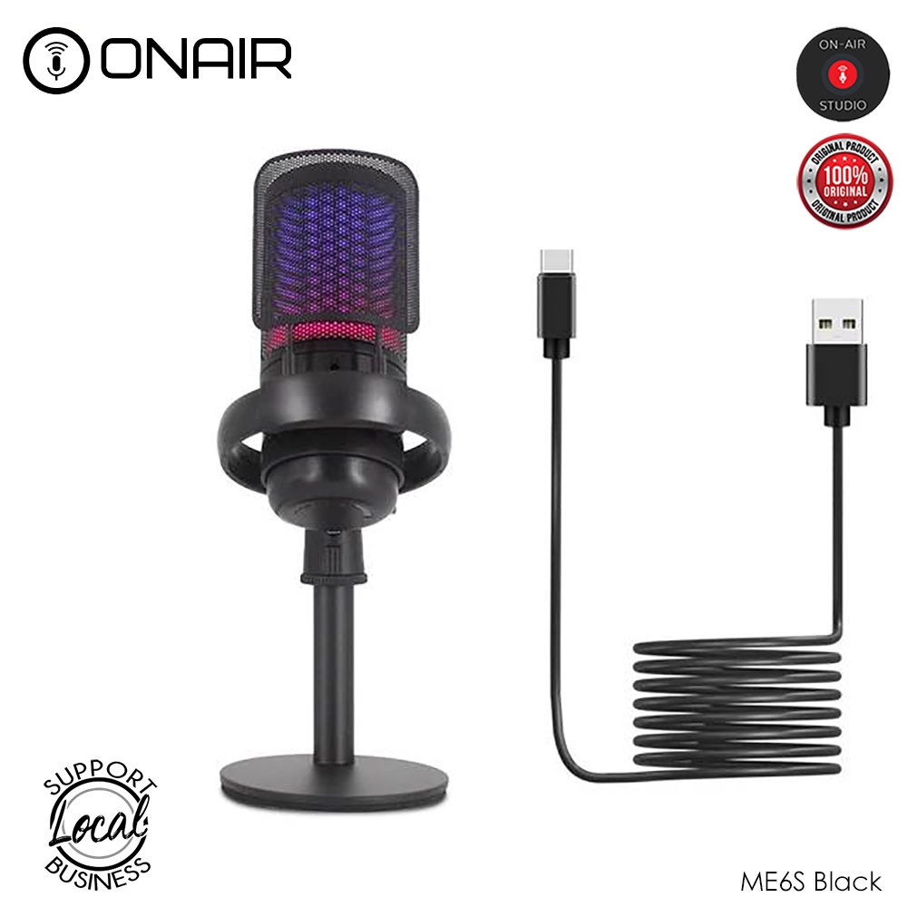 ONAIR ME6S RGB MIC Gaming Condenser Microphone 24bit/192khz | Shopee Philippines