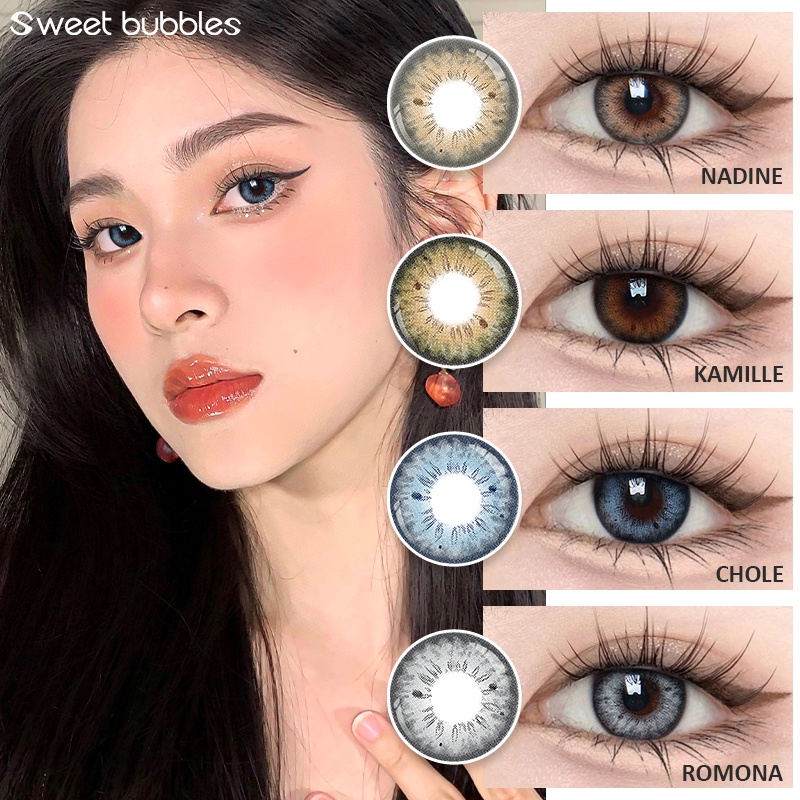 Sweet Bubbles Contact Lens Grey Cool Stunner Gril Eye Brown 14.2mm ...