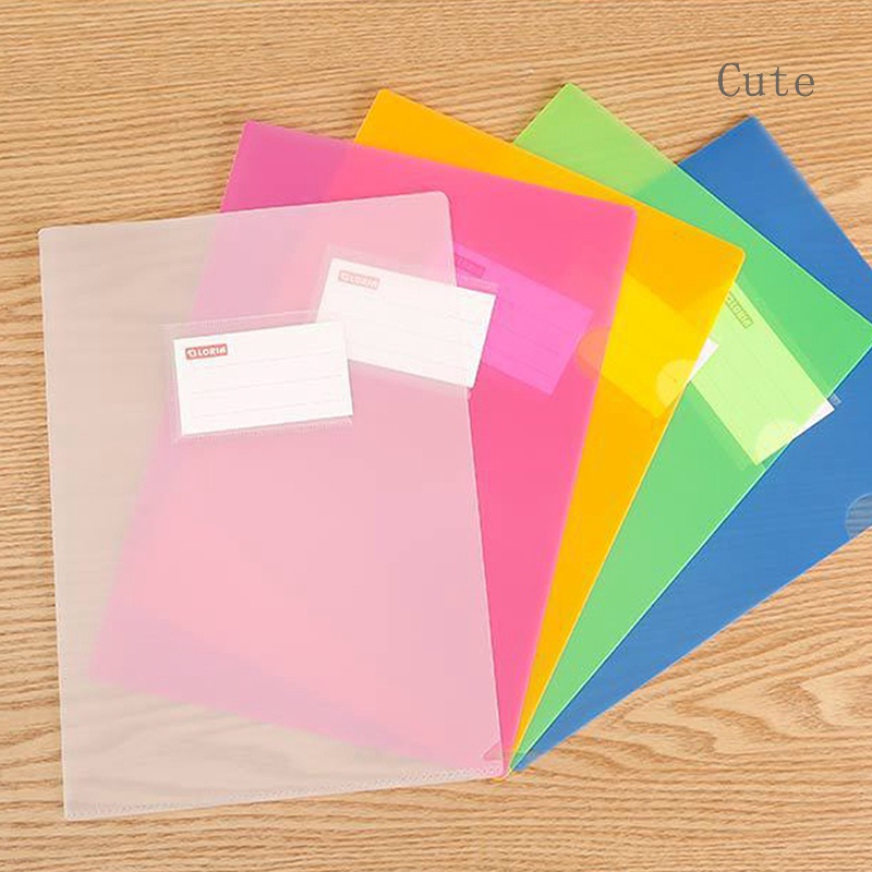 CUTEIU File Folders Clear Colored L-Type Documents Folder Paper Sheet ...