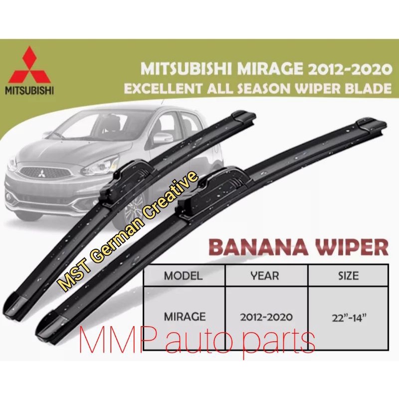 WIPER BLADE German Creative Mitsubishi Mirage g4 model 2012-2020 ("22 ...
