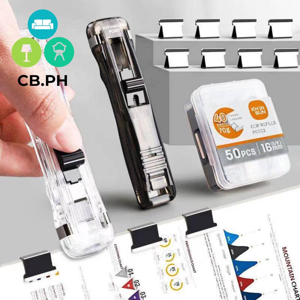CB.PH Paper Clipper Hand Reusable Staple Stapler Push Paper Clips ...