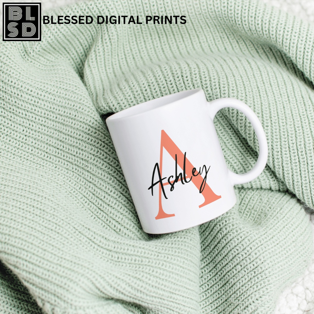 CUSTOMIZED SUBLIMATION MUGS NAME INITIALS HIGH QUALITY 11oz WITH ...