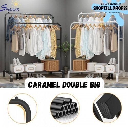 New!!Hanging Rack/DOUBLE STAND HANGER Rack/DOUBLE POLE BIG, | Shopee ...
