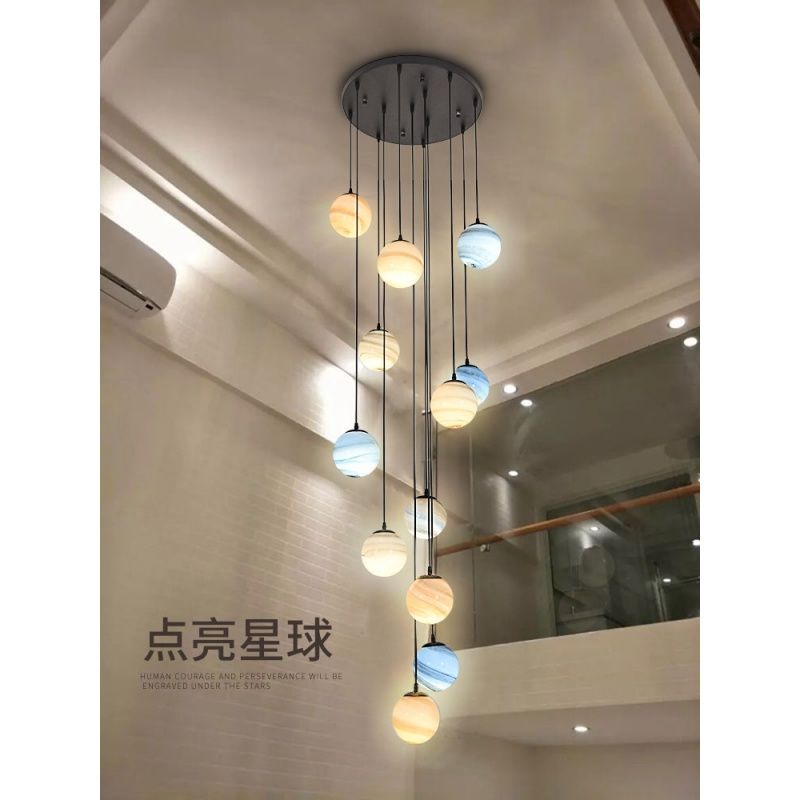 Bar Counter Planet Duplex Stair Chandelier Middle Floor Earth ...
