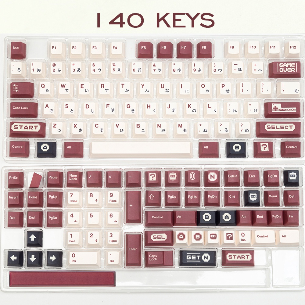 XDA Profile Red and White Keycap Set 140Keys PBT Compatible Gateron ...