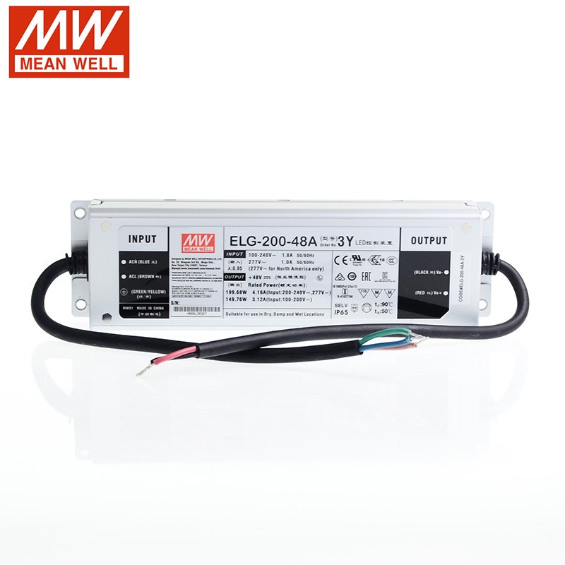 MEAN WELL ELG-200-48A-3Y 200W 4.16A 48V Adjustable LED Power Supply 110V220V AC To 48V DC 200W ...