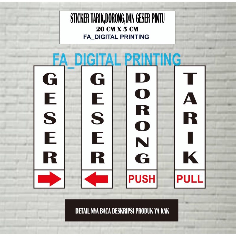 Decoration Sticker Label Sign Sign Sticker Push Pull Sliding Door Push ...