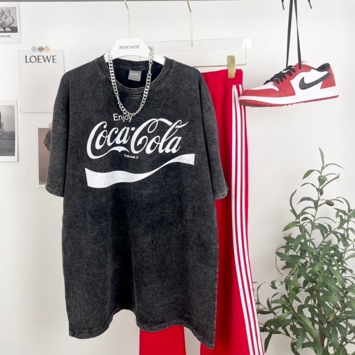 COCA COLA 2 Acid Wash Bangkok Oversized Shirt Unisex | Shopee Philippines