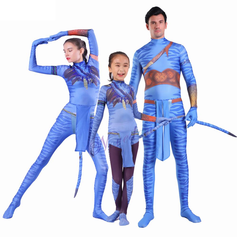 Halloween Avatar Jake Sully Cosplay Jumpsuits Neytiri Bodysuit Na'vi ...