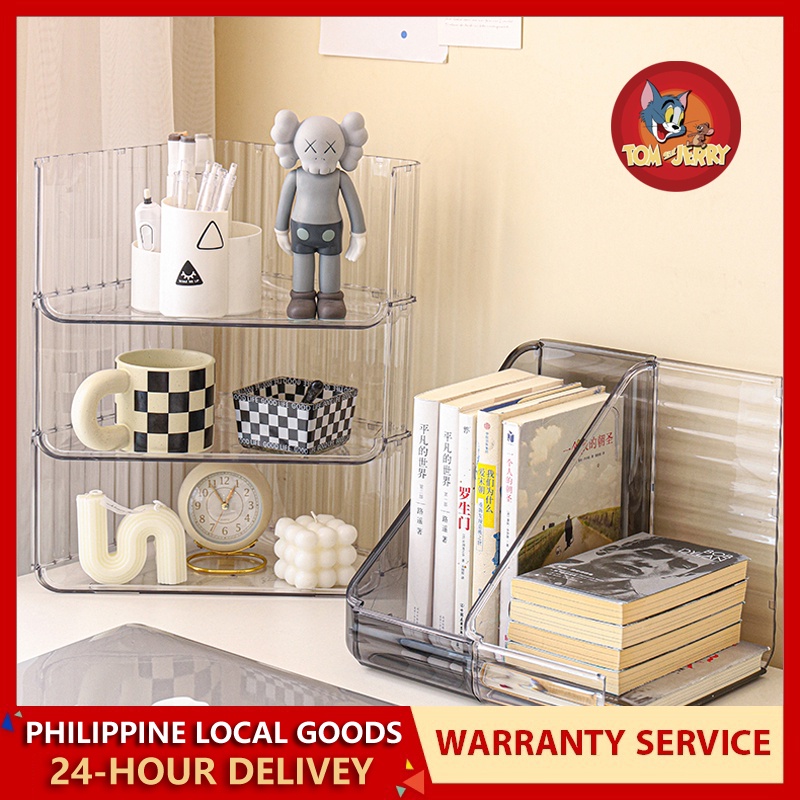 Stackable Acrylic Corner Storage Rack Desktop Organizer Bookshelf Multi ...
