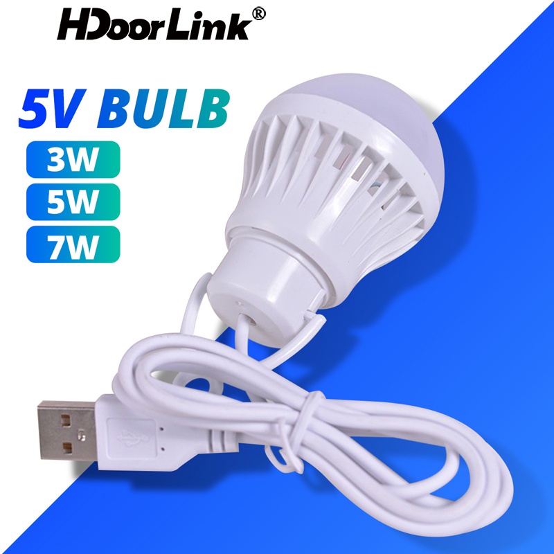 HdoorLink 7w/5w/3w USB LED Light Bulb Portable USB Powered Camping Lantern Lamp Hanging Outdoor ...