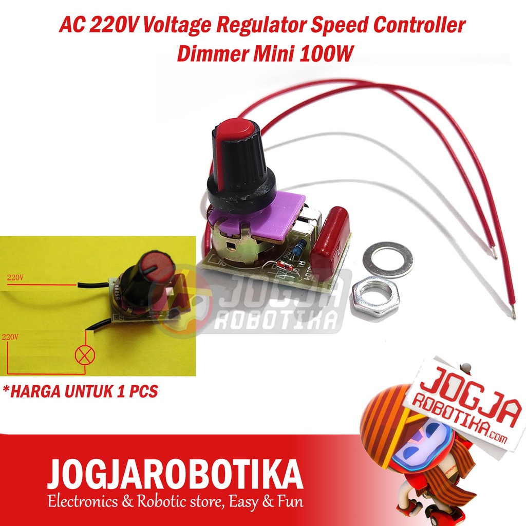 Ac 220V Voltage Regulator Speed Controller Dimmer Mini 100W Brightness ...
