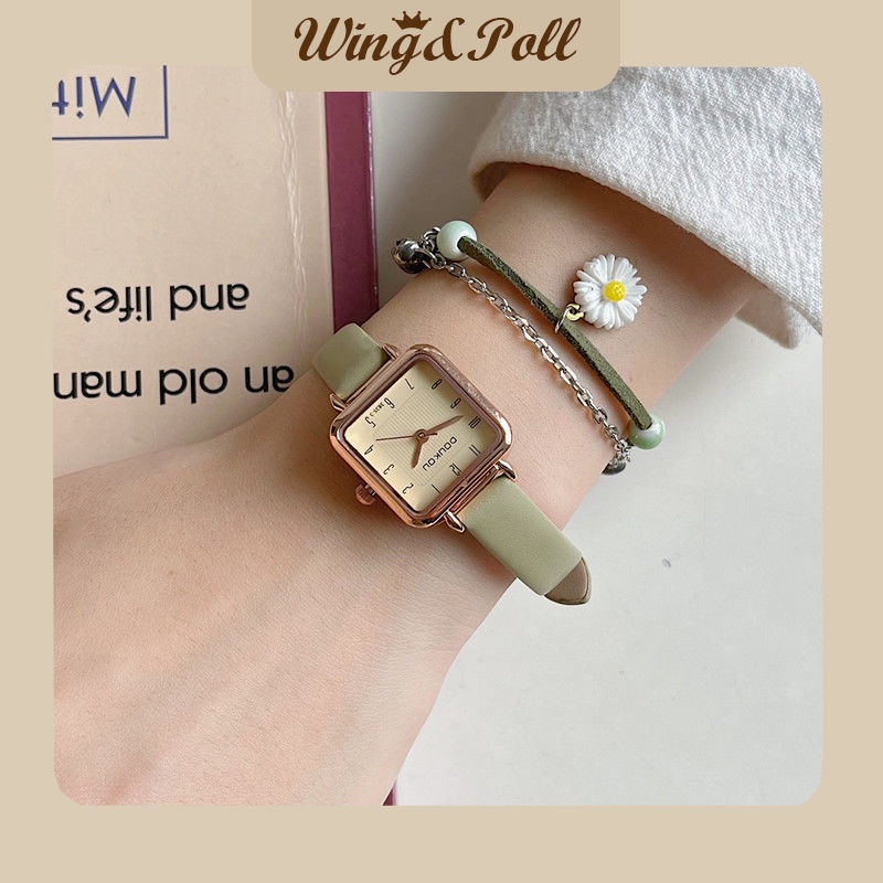 Korean Pop Vintage Small Square Dial Waterproof Women's Quartz Watch ...