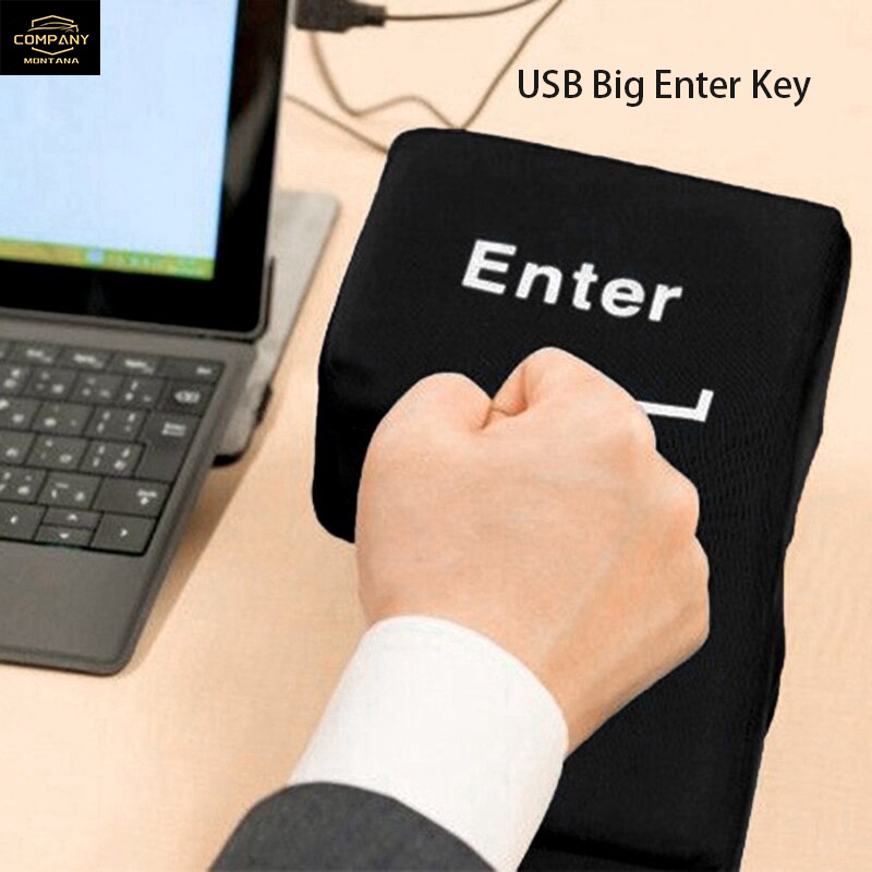 【Ready Stock】USB Big Enter Key Button Stress Relief Pillow For Home ...