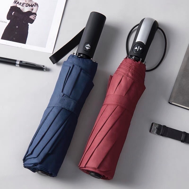 10 ribs Big Automatic umbrella windproof open/close umbrellas | Shopee ...