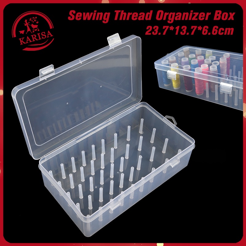 42 Spools Thread Organizer Box Thread Bobbins Empty Sewing Reel Box ...