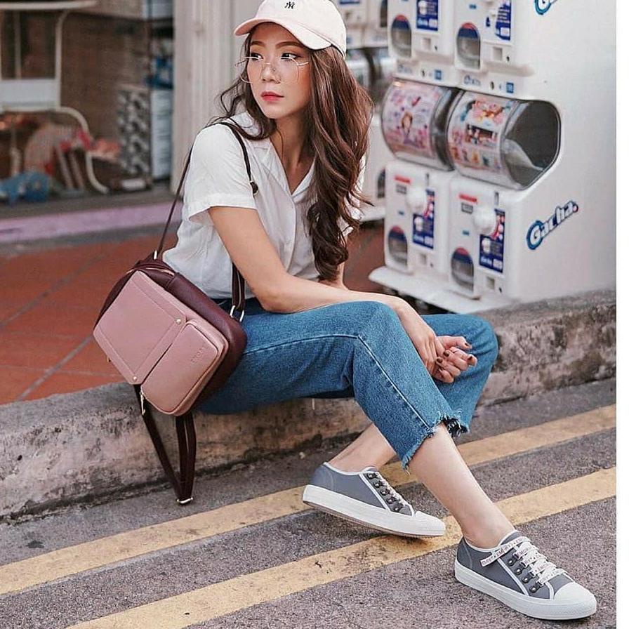 New Boyfriend Jeans Highwaist Unfinished Navy Pants Women Hits ...