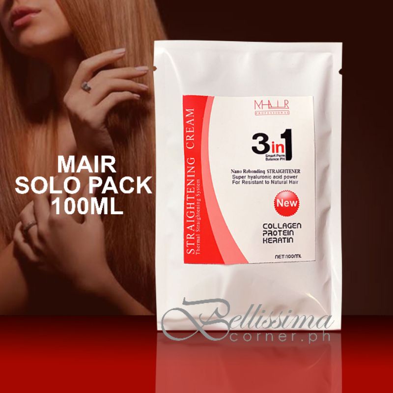 Mair Nano 3in1 Rebonding Cream Solo pack 100ml | Shopee Philippines