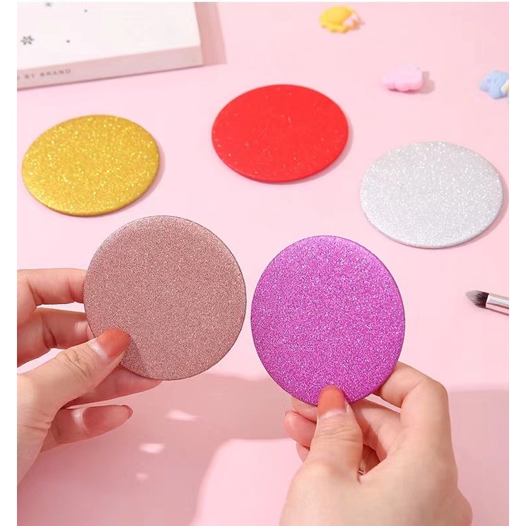 Mini Portable Cute RANDOM pick Cartoon and glitter design Mirror handy ...