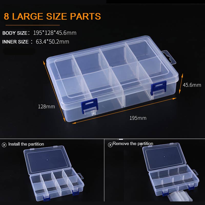 Display Case Earring Jewelry 6-28 Grid Compartment Organizer Bead ...