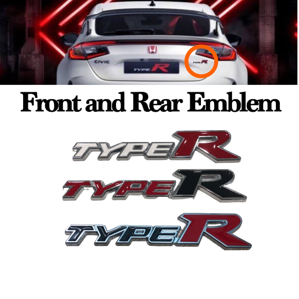 LD Type R Front and Rear Emblem Sticker Badge (Good Quality) | Shopee ...