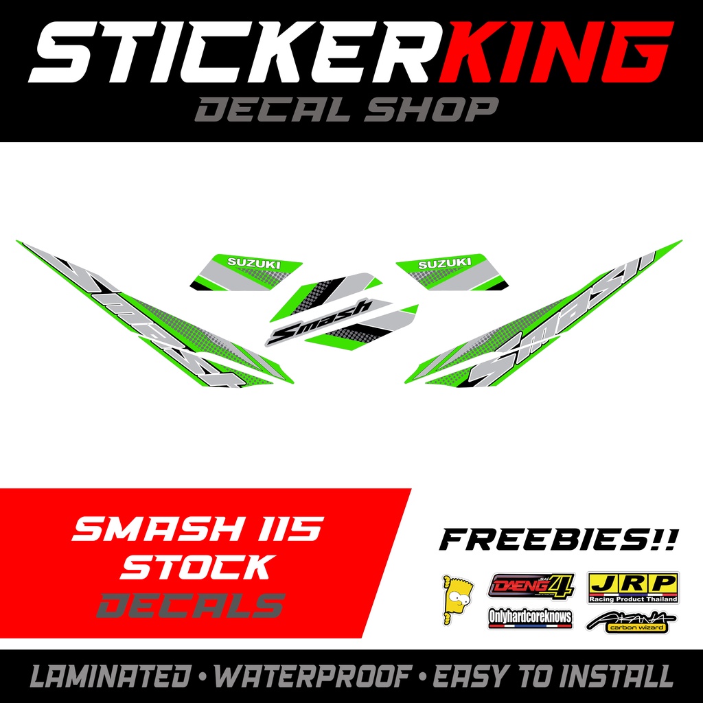 Smash 115 Stock Decals with freebies (Green) | Shopee Philippines