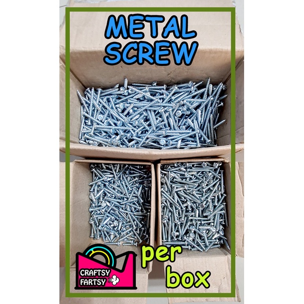 (PER BOX) Galvanized Metal Screw Pan Head | Round Head MS | Galvanize ...