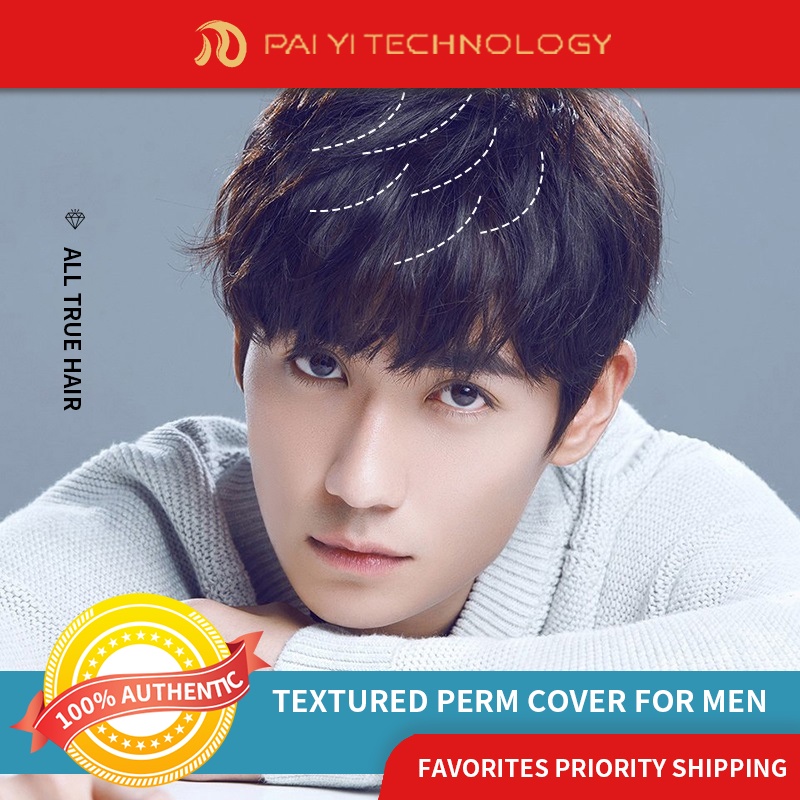 Wig Men Short Hair Handsome Texture Perm Set Boys Influencer Natural ...