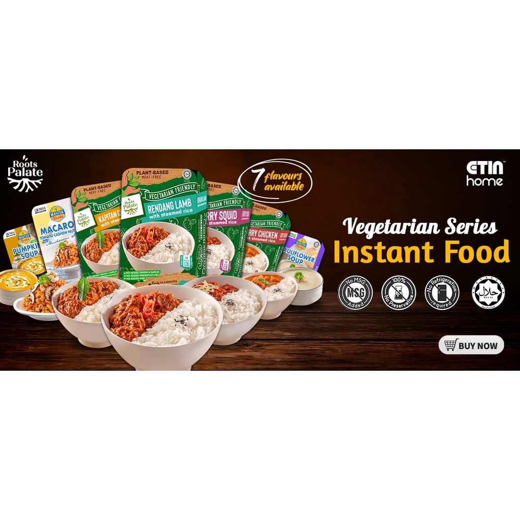 Roots Palate Vegetarian Instant Rice Curry Squid Rendang Lamb Master ...