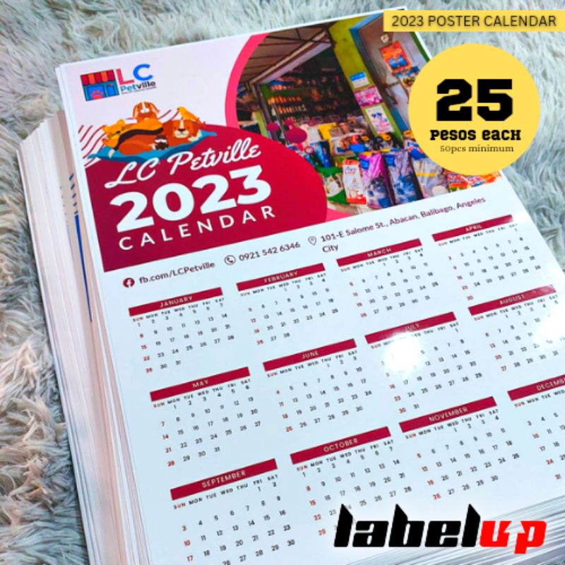 2024 Personalized A3 Poster Calendar by: LABEL UP | Shopee Philippines