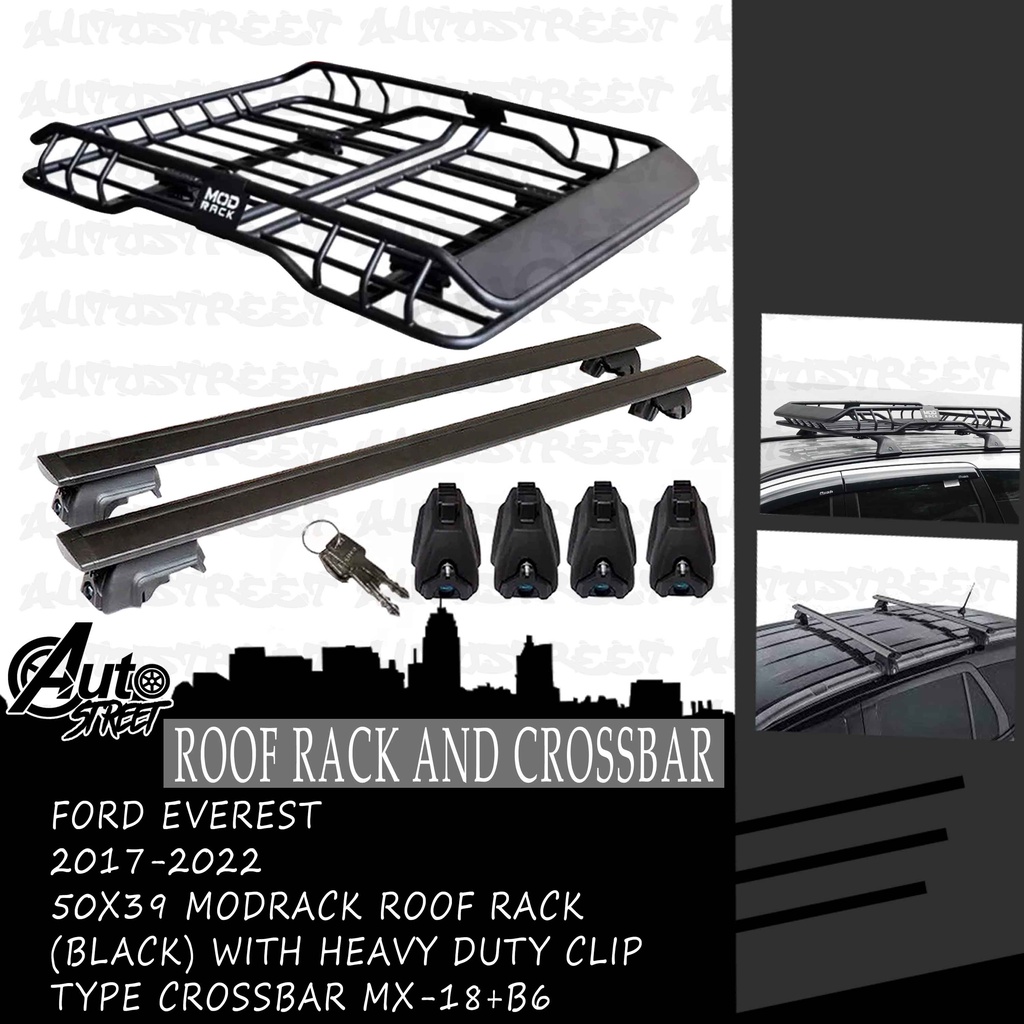Ford Everest 2017-2022 Roof Rack 50x39 (Black) MODRACK Bundle with MX ...