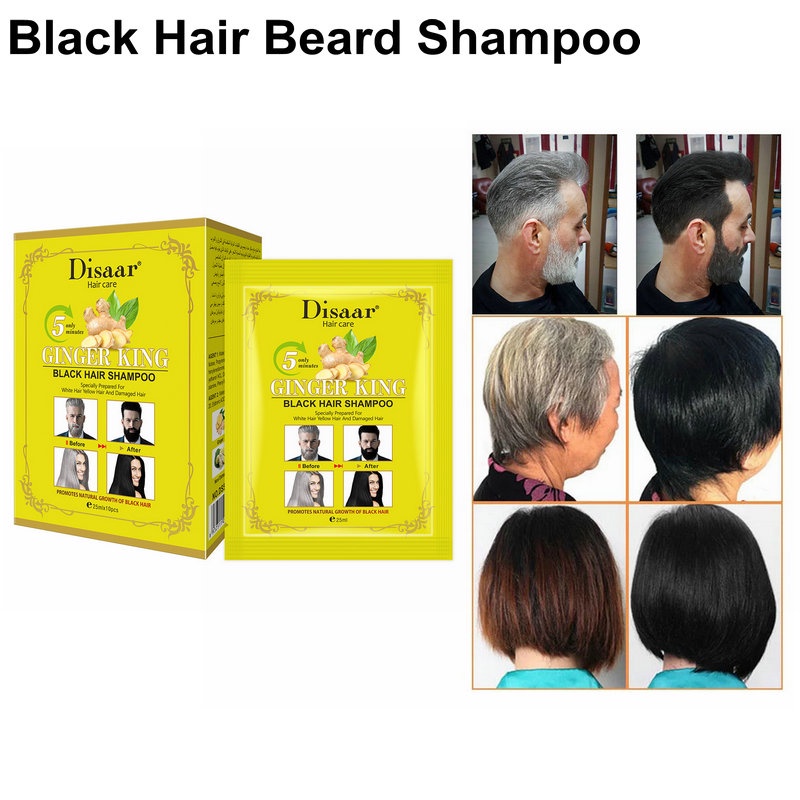 Disaar 10 Bags Black Hair Dye Natural Ginger King Hair Dye Beard ...