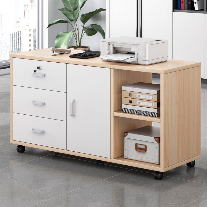File Cabinet Wooden with Lock Data Cabinet Office Low Cabinet Simple ...