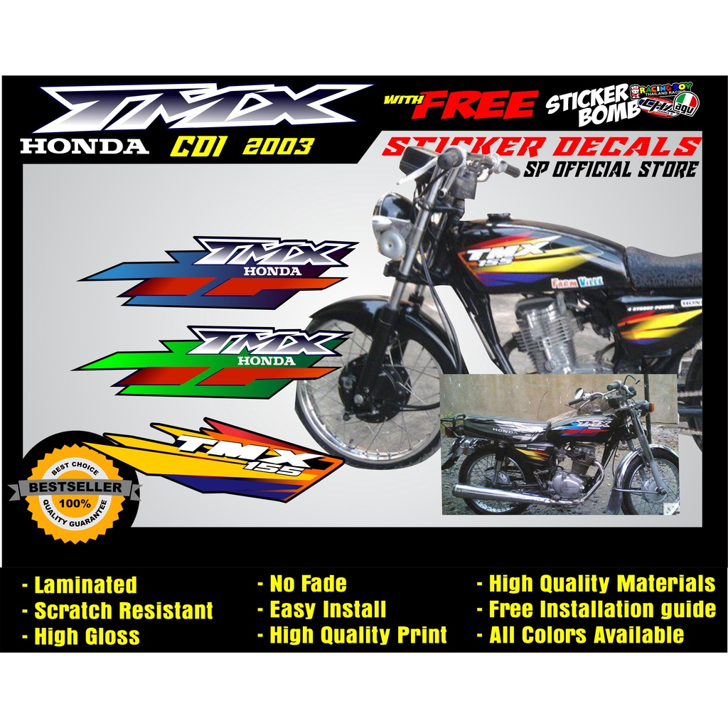 TMX 155 CDI 2003 model Honda Stock Sticker Decals Drable and High ...