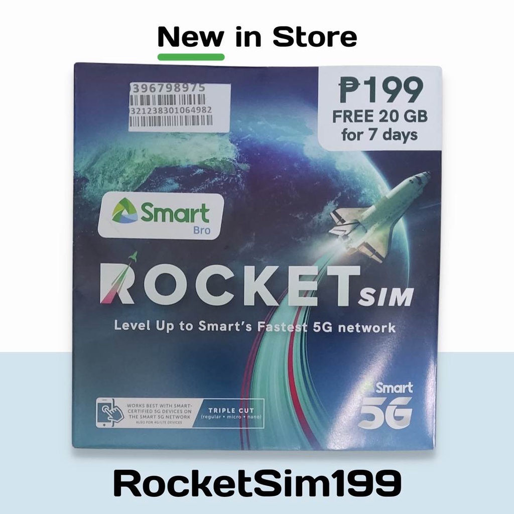 Smart Bro Rocket Sim 199 with free 20GB good 7days-Compatible with ...