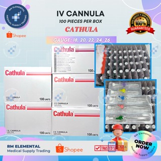 [ BOX ] CATHULA I.V. Cannula With Luer Lock (100s)GAUGE-18, 20, 22, 24 ...
