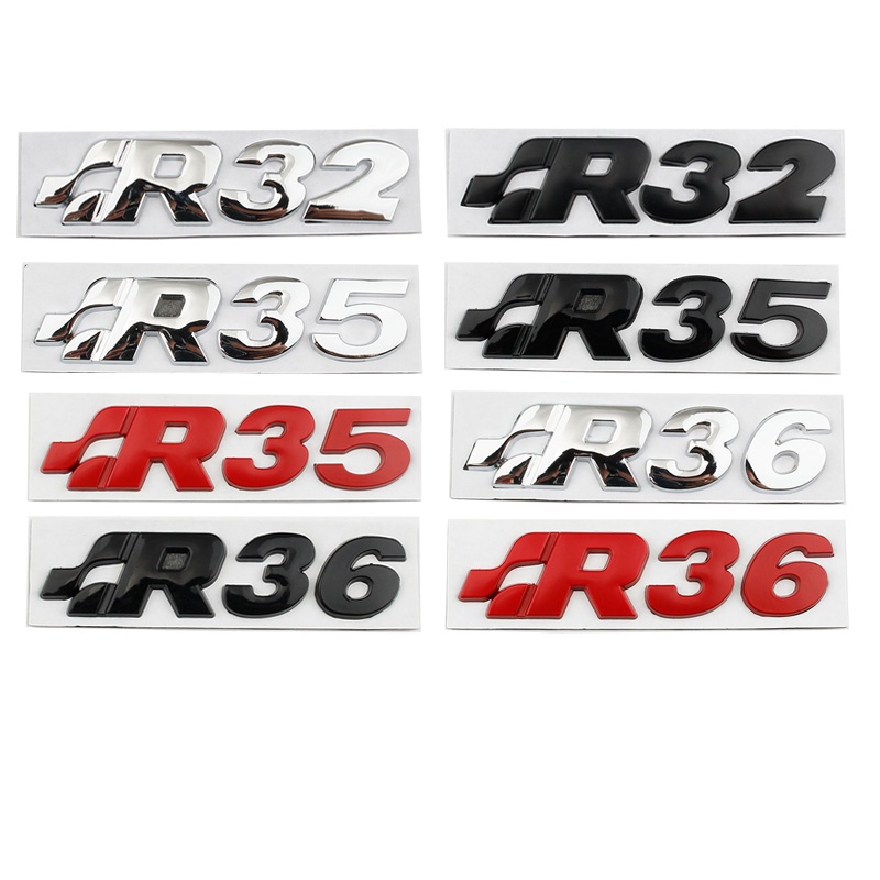 Car 3D Metal R32 R35 R36 Logo Sticker For Volkswagen VW GOLF 3 4 5 6 7 ...