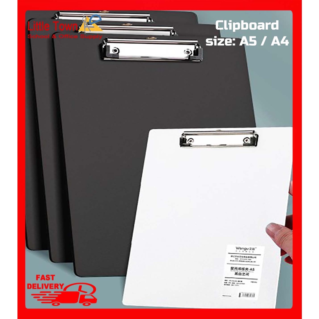 Plastic Clipboard flat type A4 size black color | Shopee Philippines