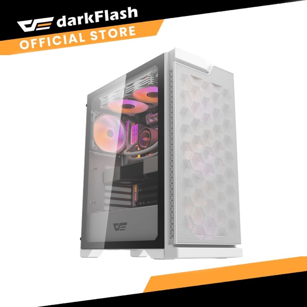 Darkflash Dk361 Hexagon Mesh Front Panel w/ Modern Style Atx Gaming ...