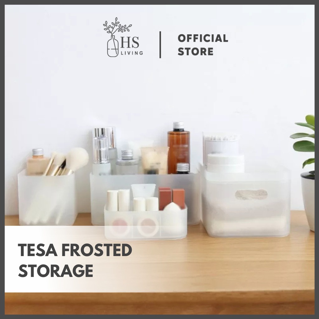 Hs living CAN BE STACKING TESA Frosted Storage/Storage box with lid ...