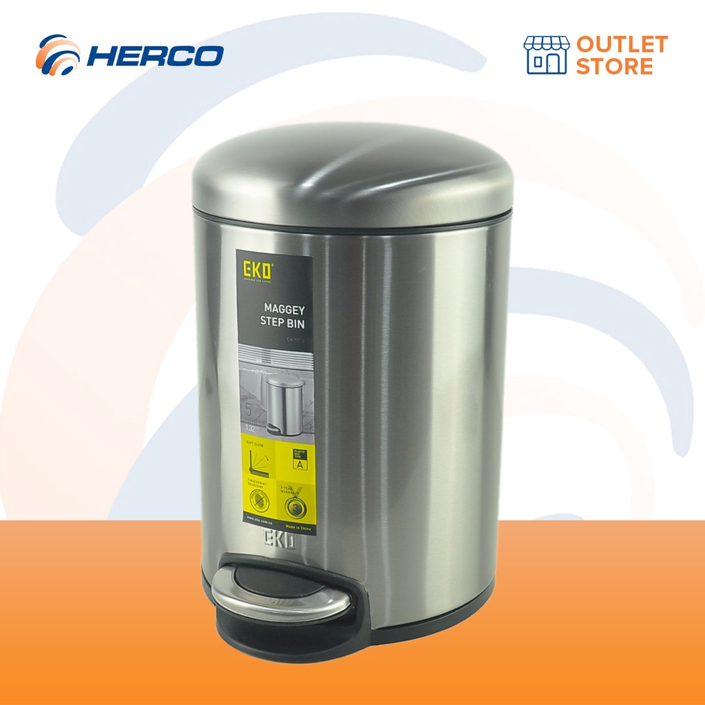 EKO 5L Maggey Step Bin - Brushed S/S Ek9213Mt-5L (Dented) | Shopee ...