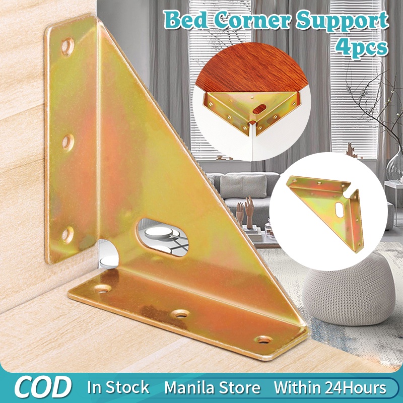 4pcs Triangle Corner Bracket, Heavy Duty High Strength Bedframe Corner ...
