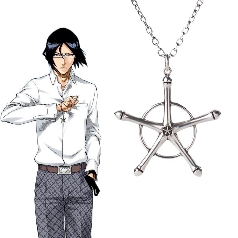 Anime Bleach Necklace Ishida Uryuu Ginreigojiaku Unisex Pendant Choker ...
