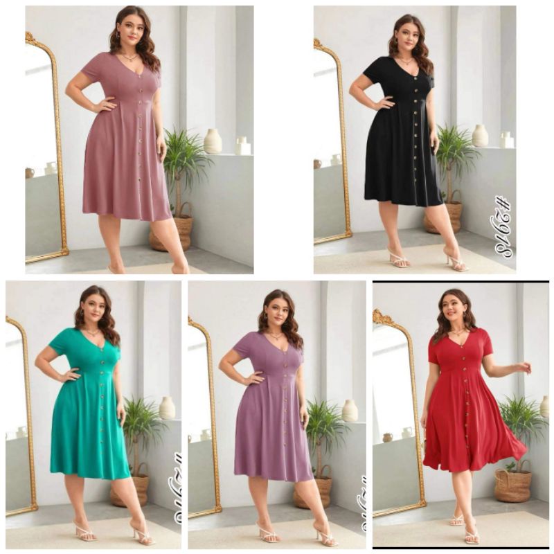 T2918 Plain plus size plain Dress ( FIT TO XL) | Shopee Philippines
