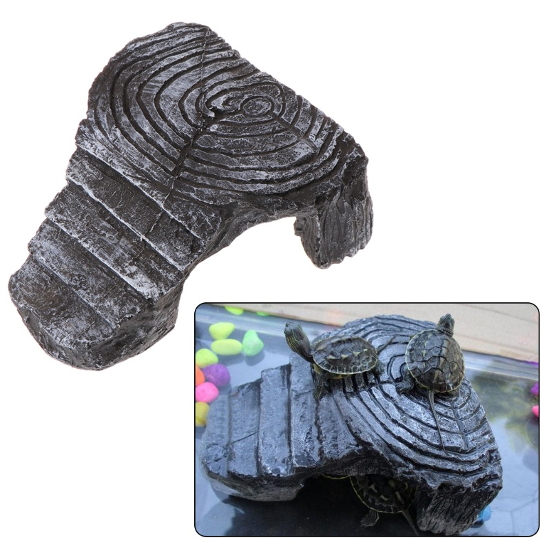 Resin Turtle Amphibians Tortoise Basking Reptile Platform Tank Aquatic ...