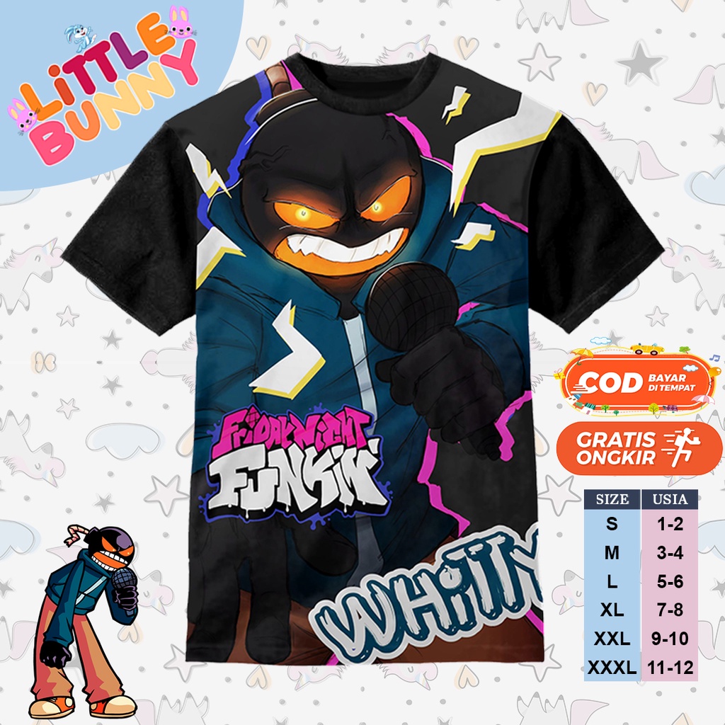 Whitty FNF FUNKIN ART 2d Character Children's T-Shirt FNF - LITTLE ...