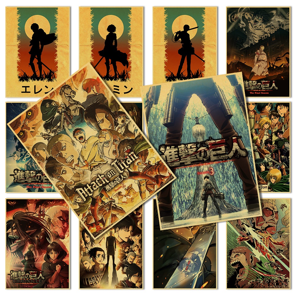 Kraft Paper Attack on Titan Poster Picture Mikasa Ackerma HD Print ...