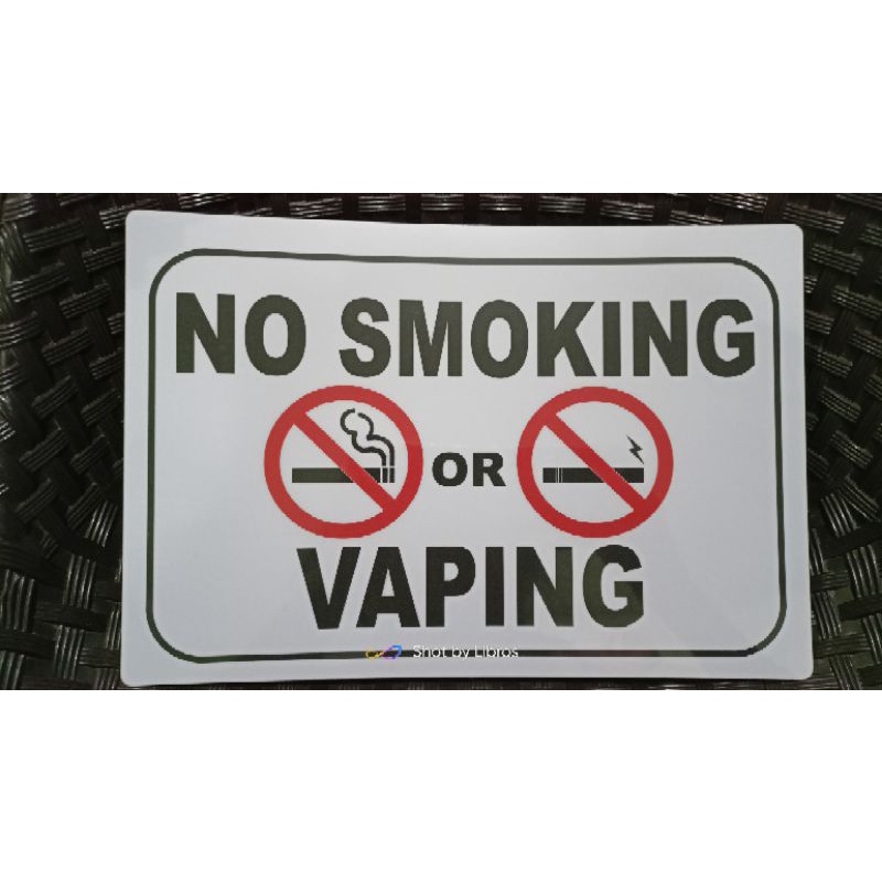 No Smoking or Vaping LANDSCAPE Signage A4 Size PVC (Hard Plastic ...