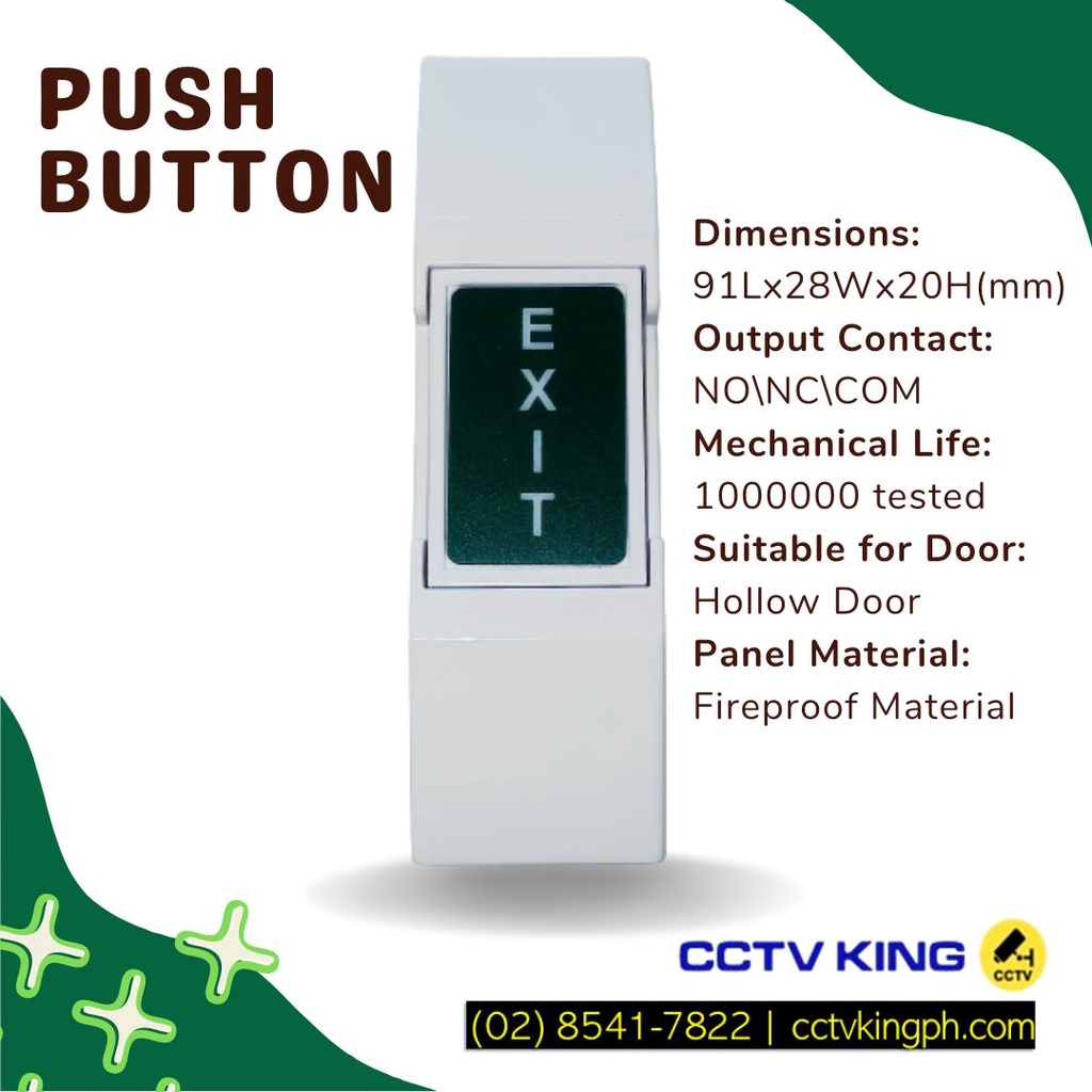Fireproof Door Exit Push Button Switch Access Control Door Release Exit Button | Shopee Philippines